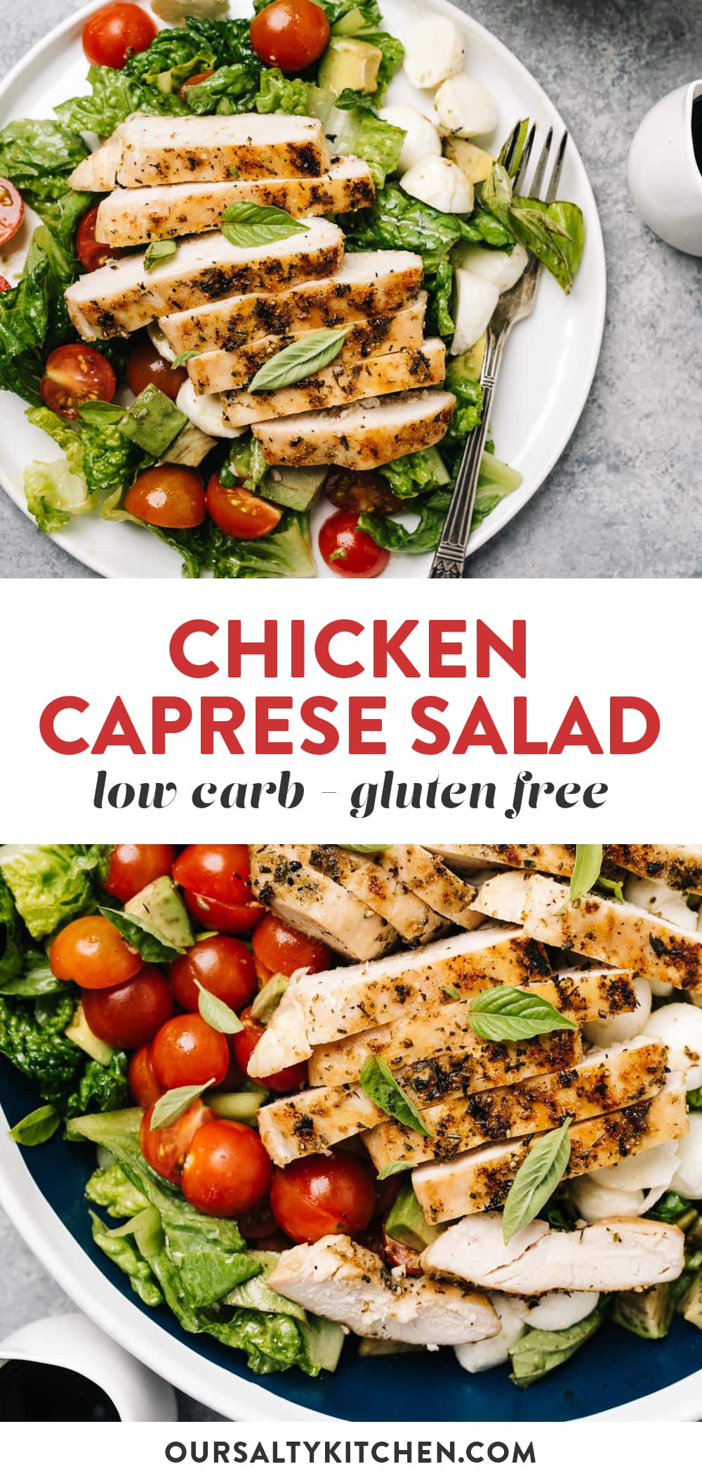 Chicken Caprese Salad - Our Salty Kitchen