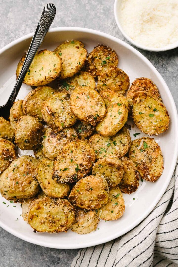 Crispy Parmesan Potatoes - Our Salty Kitchen